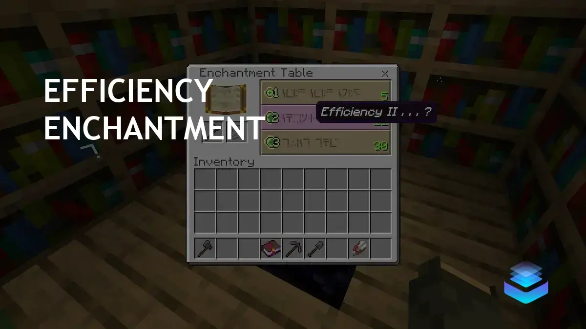 Efficiency Enchantment Boosts Tool Speed in Minecraft