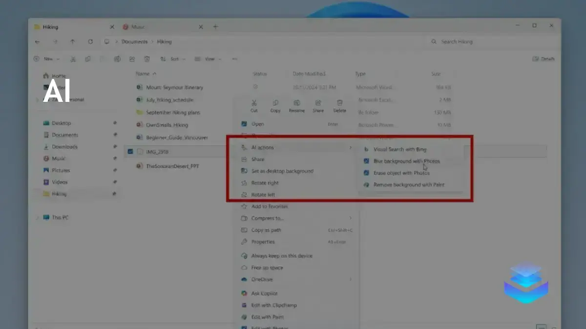 AI Enhancements Integrated in Windows 11's File Explorer