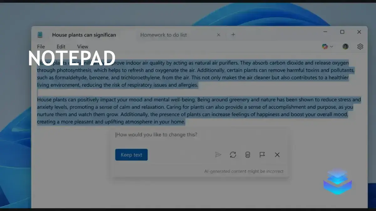 Notepad Enhanced with AI-Powered Write Feature by Microsoft